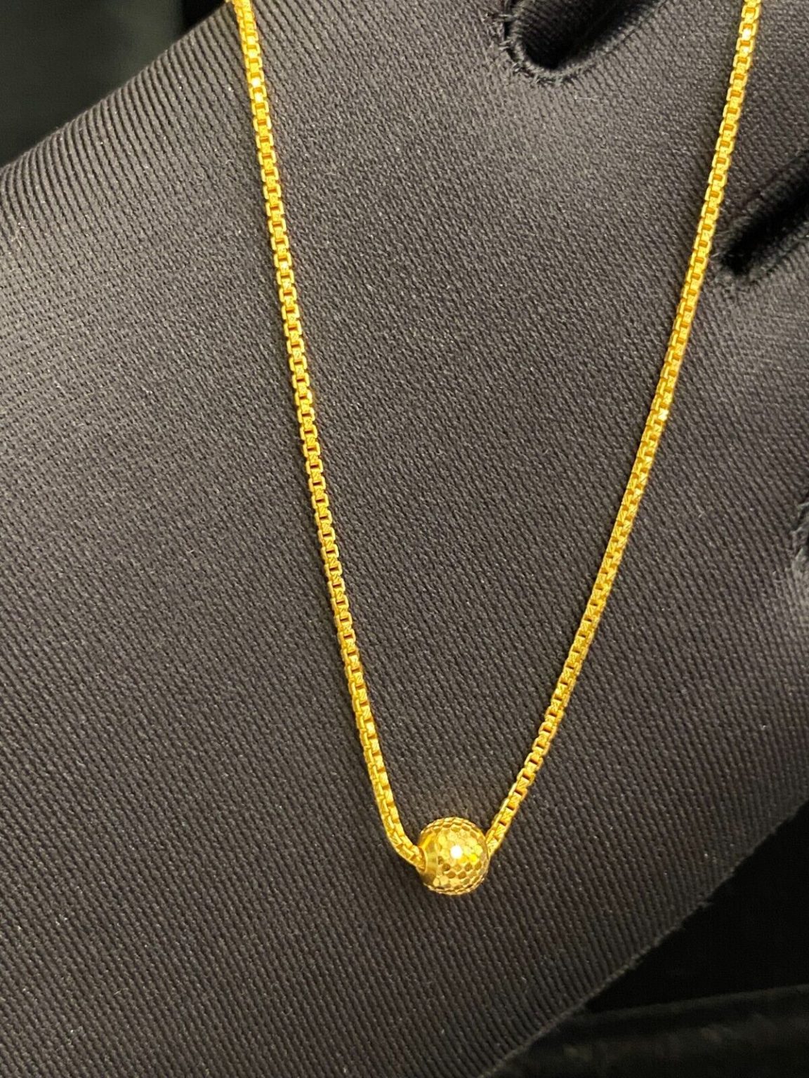 Gorgeous Dubai Handmade Ball Chain Necklace In 916 Stamped 22Karat ...